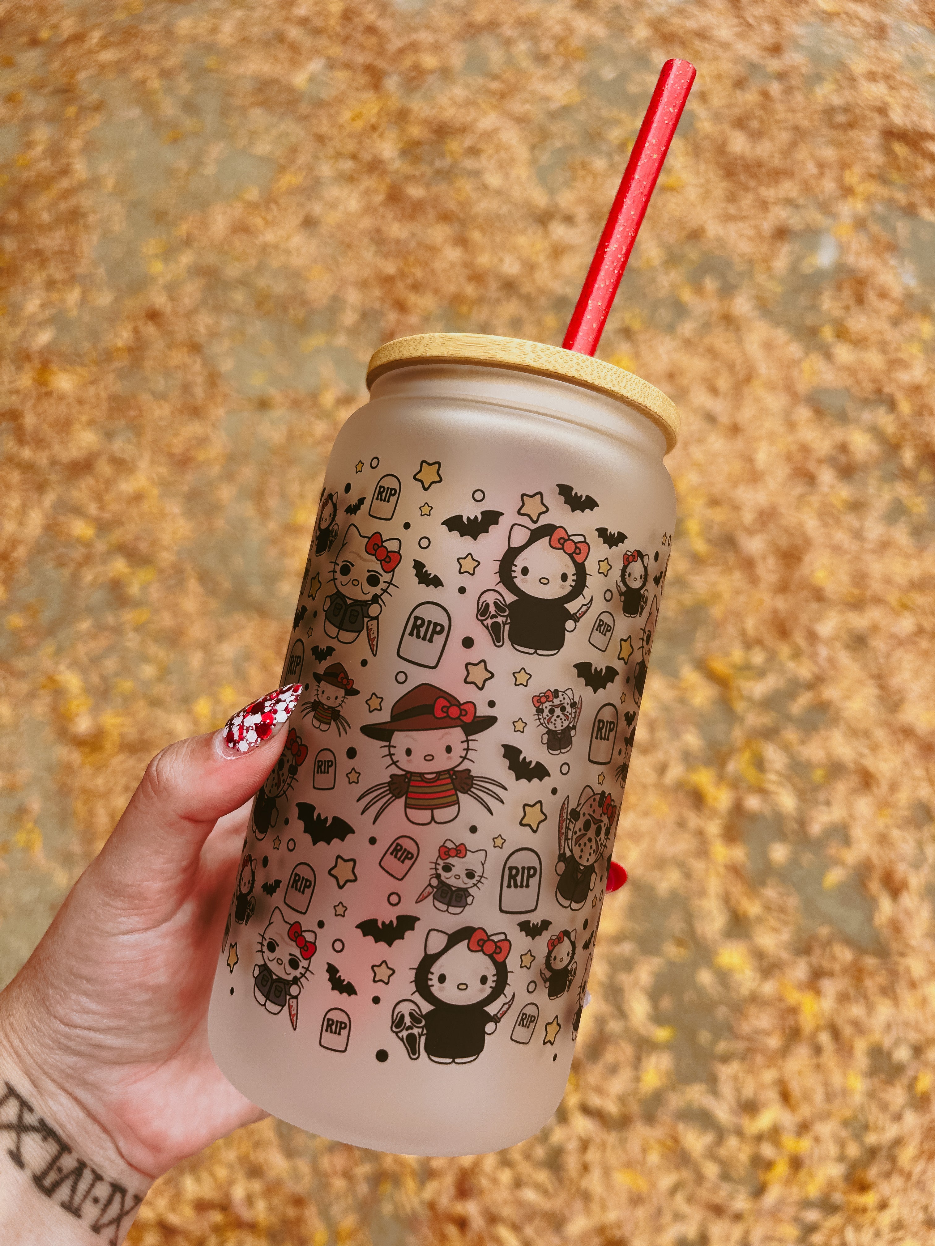 Slasher Hello Kitty 16oz glass – Not Your Average Babe